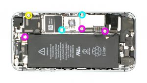 iPhone 5s Removing the logic board screws Guide – iDoc